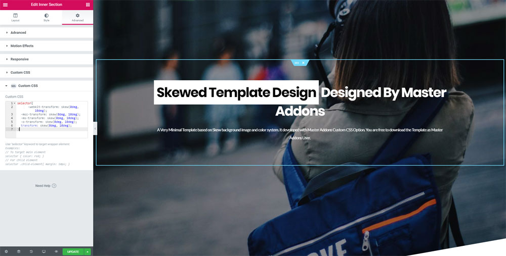 How To Create Skewed Background Using Elementor - Master Addons How To Create Skewed Background Using Elementor - Master Addons